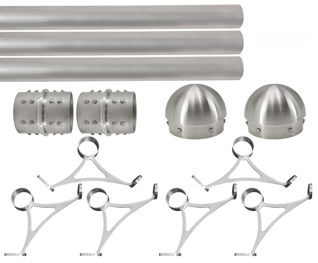 Combination Mount Foot Rail Kit, Satin Brush Finish Stainless Steel ...