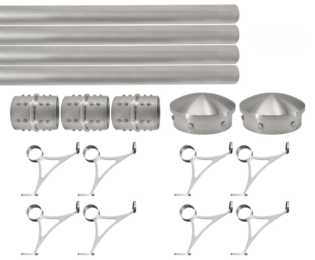 Combination Mount Foot Rail Kit, Satin Brush Finish Stainless Steel ...