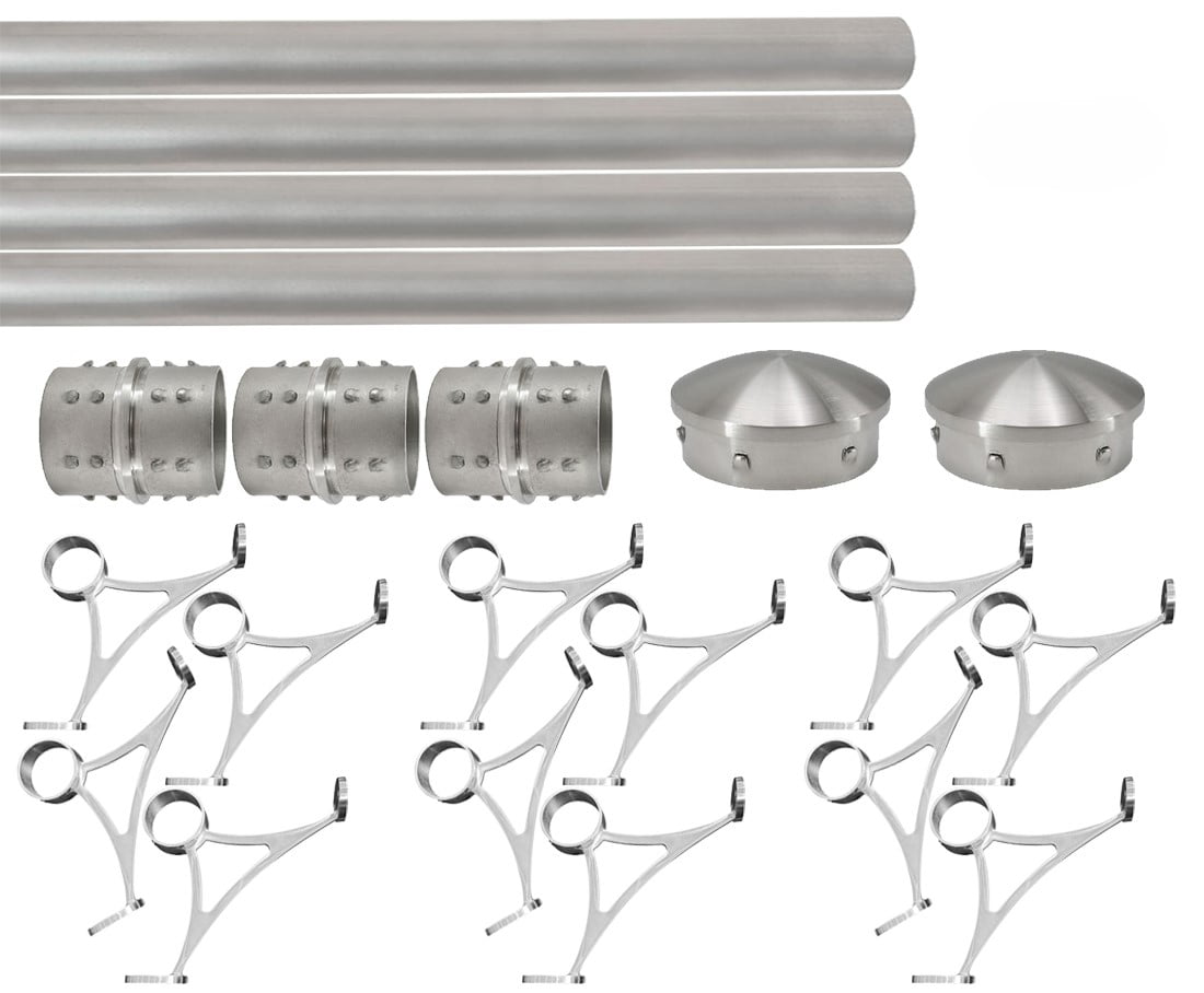 Combination Mount Foot Rail Kit, Satin Brush Finish Stainless Steel ...