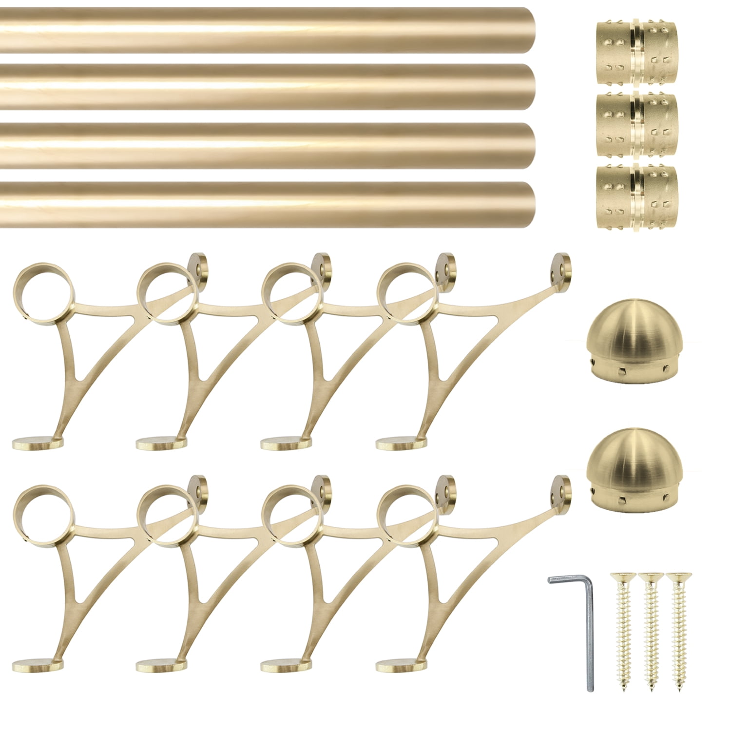 Combination Mount Foot Rail Kit, Satin Golden Finish Stainless Steel ...