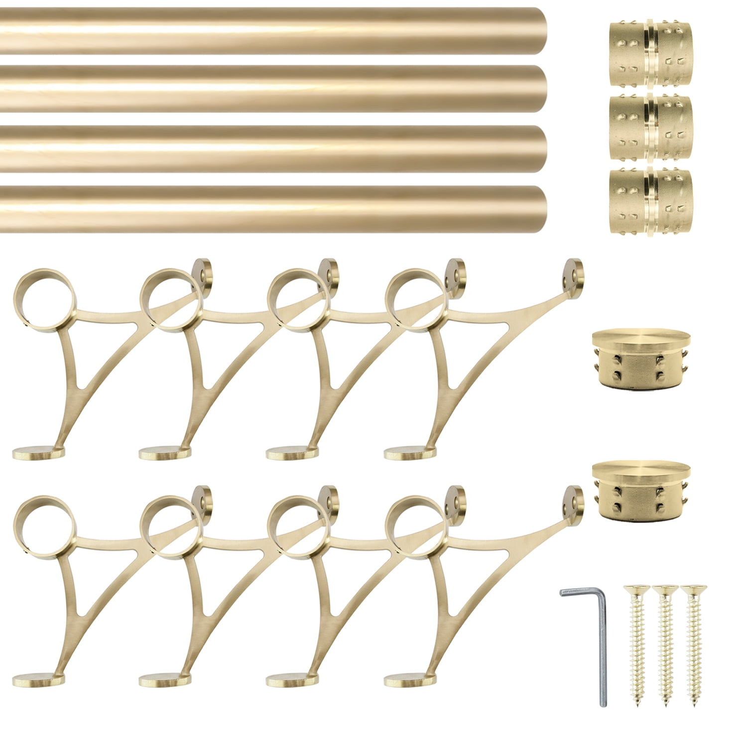 Combination Mount Foot Rail Kit, Satin Golden Finish Stainless Steel ...