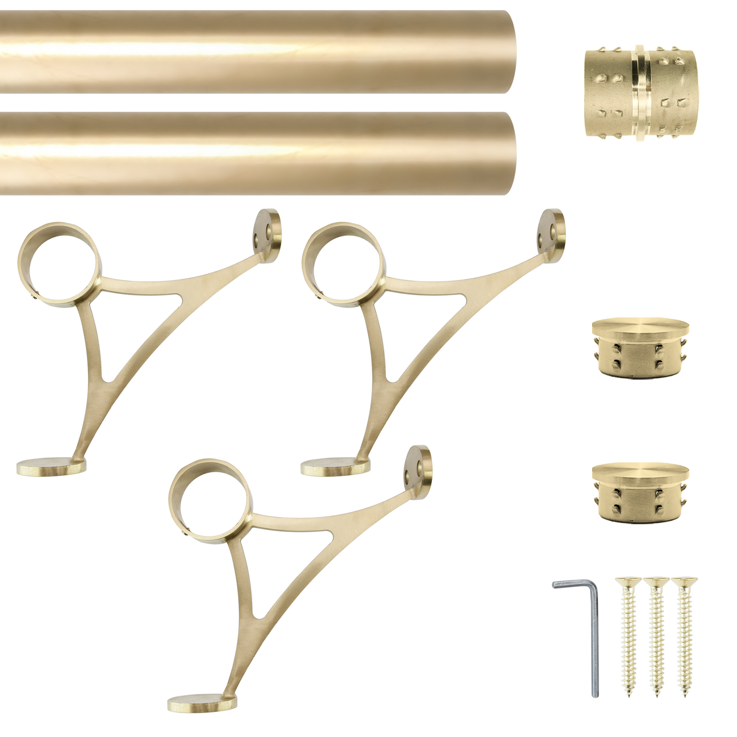 Combination Mount Foot Rail Kit, Satin Golden Finish Stainless Steel ...