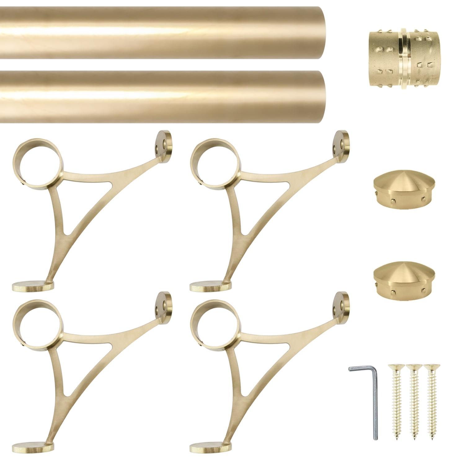 Combination Mount Foot Rail Kit, Satin Golden Finish Stainless Steel ...
