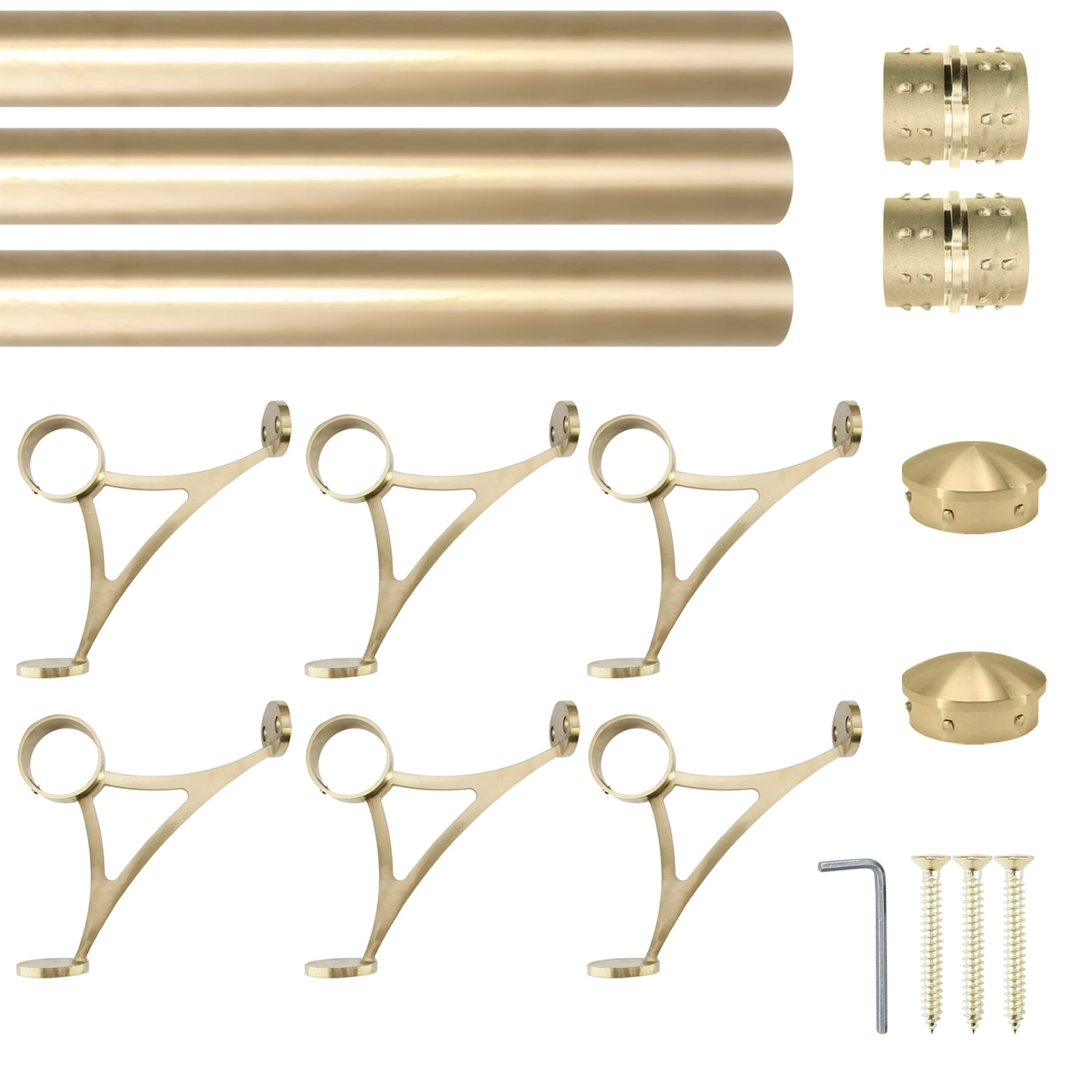 Combination Mount Foot Rail Kit, Satin Golden Finish Stainless Steel ...