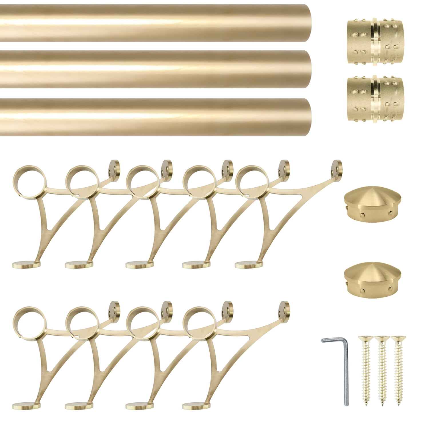 Combination Mount Foot Rail Kit, Satin Golden Finish Stainless Steel ...
