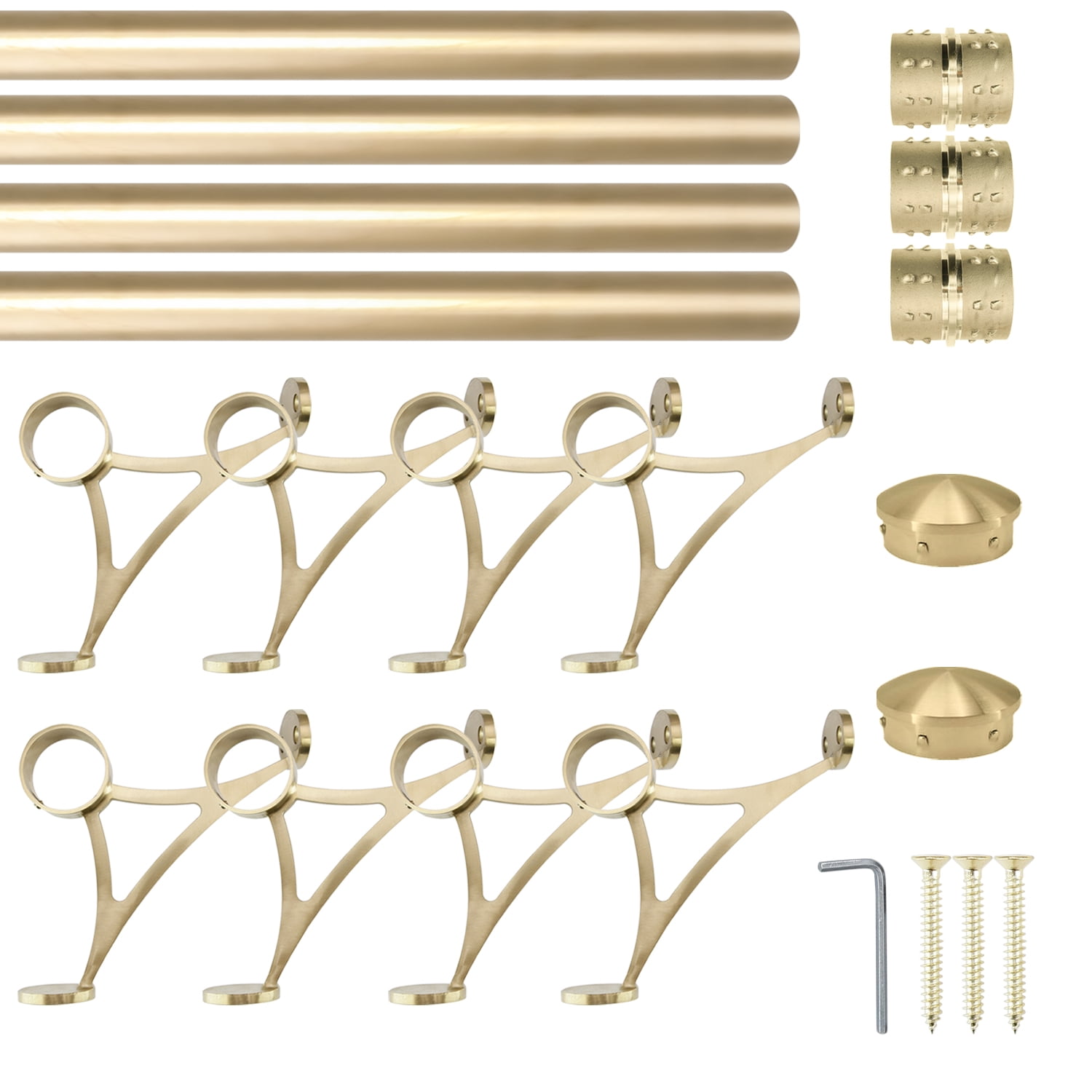 Combination Mount Foot Rail Kit, Satin Golden Finish Stainless Steel ...