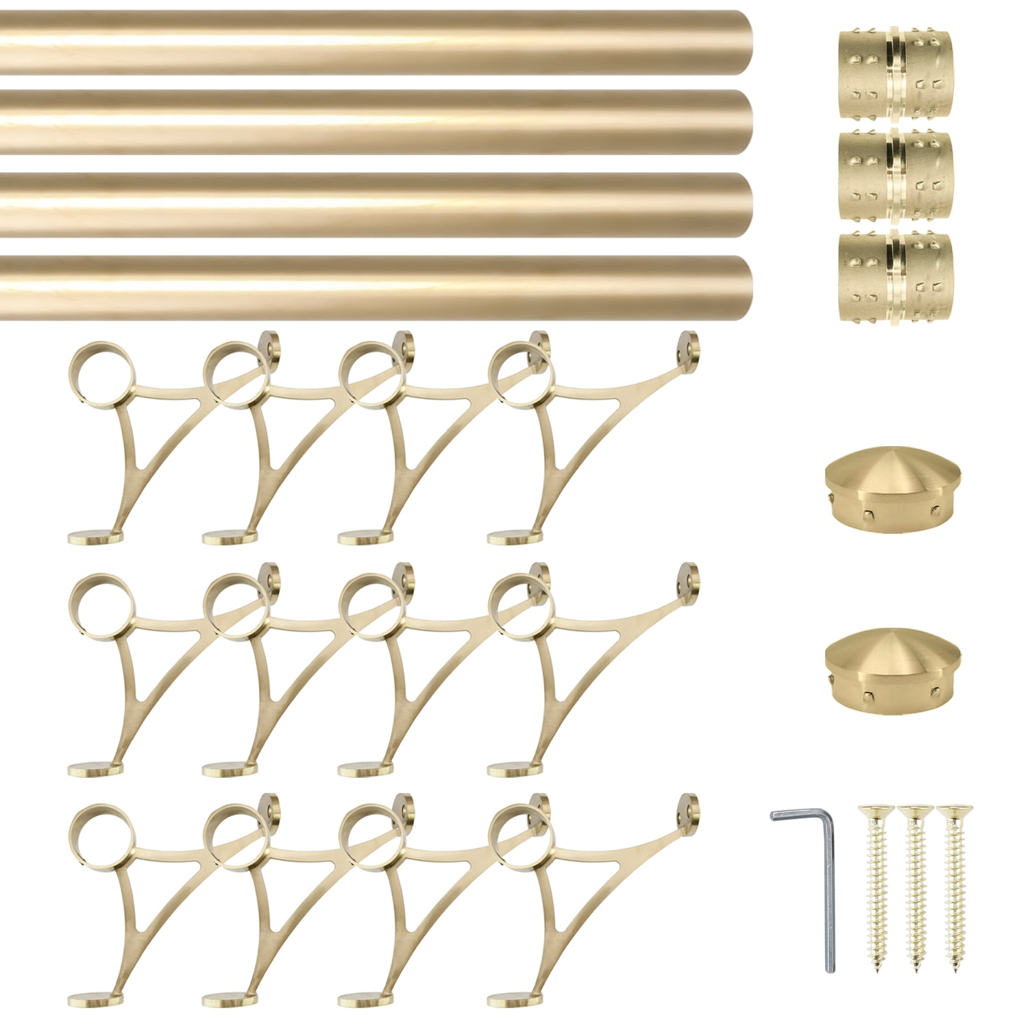 Combination Mount Foot Rail Kit, Satin Golden Finish Stainless Steel ...