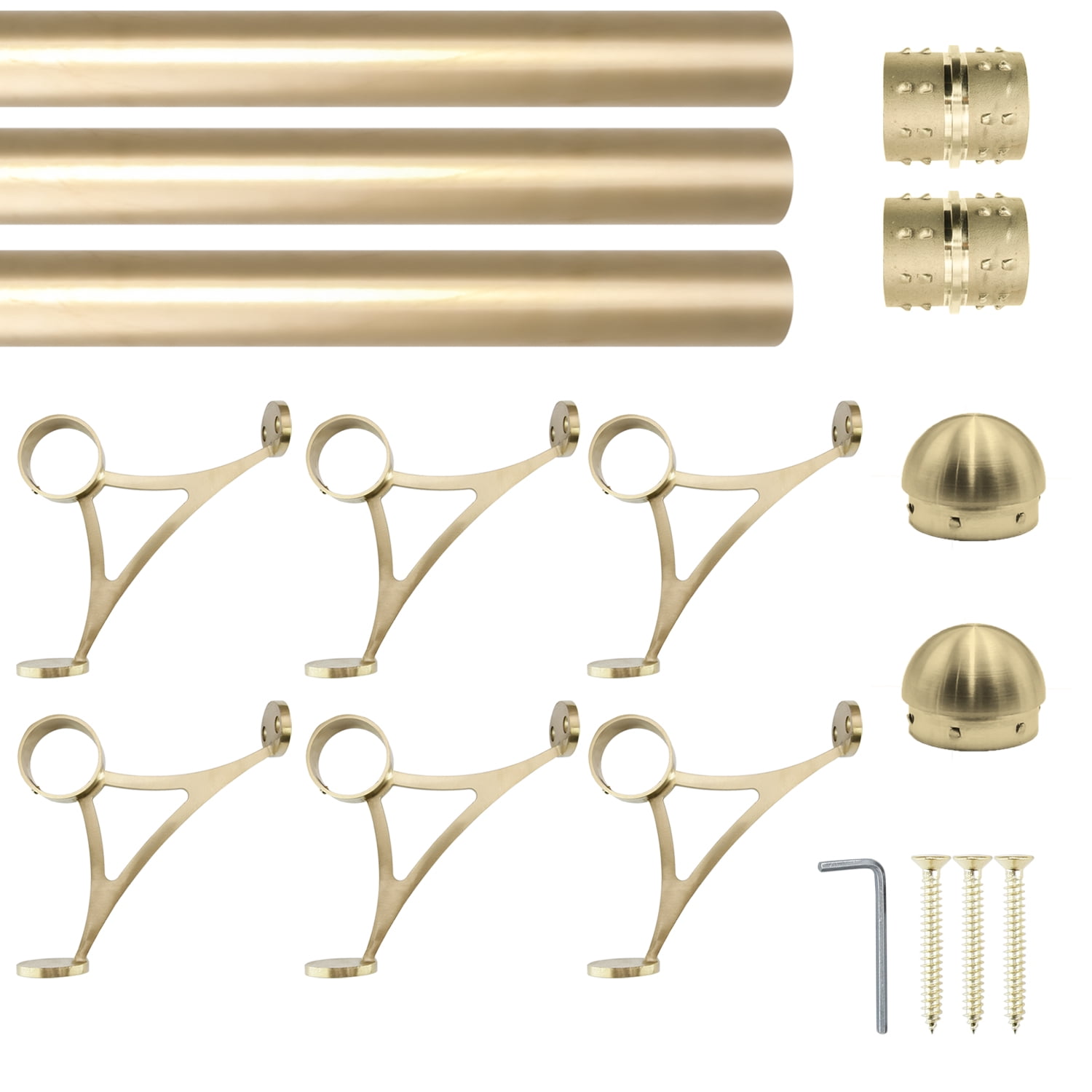 Combination Mount Foot Rail Kit, Satin Golden Finish Stainless Steel ...