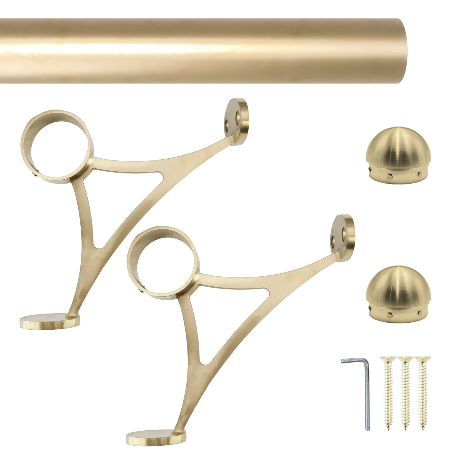 Combination Mount Foot Rail Kit, Satin Golden Finish Stainless Steel ...