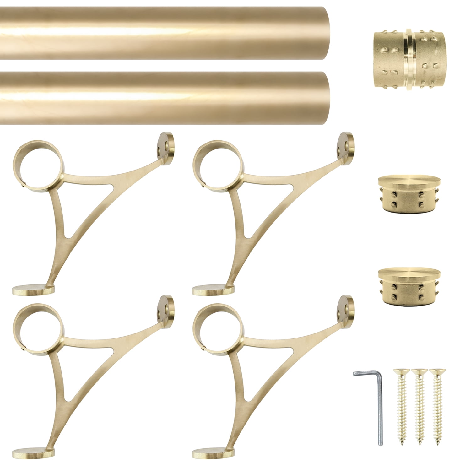Combination Mount Foot Rail Kit, Satin Golden Finish Stainless Steel ...