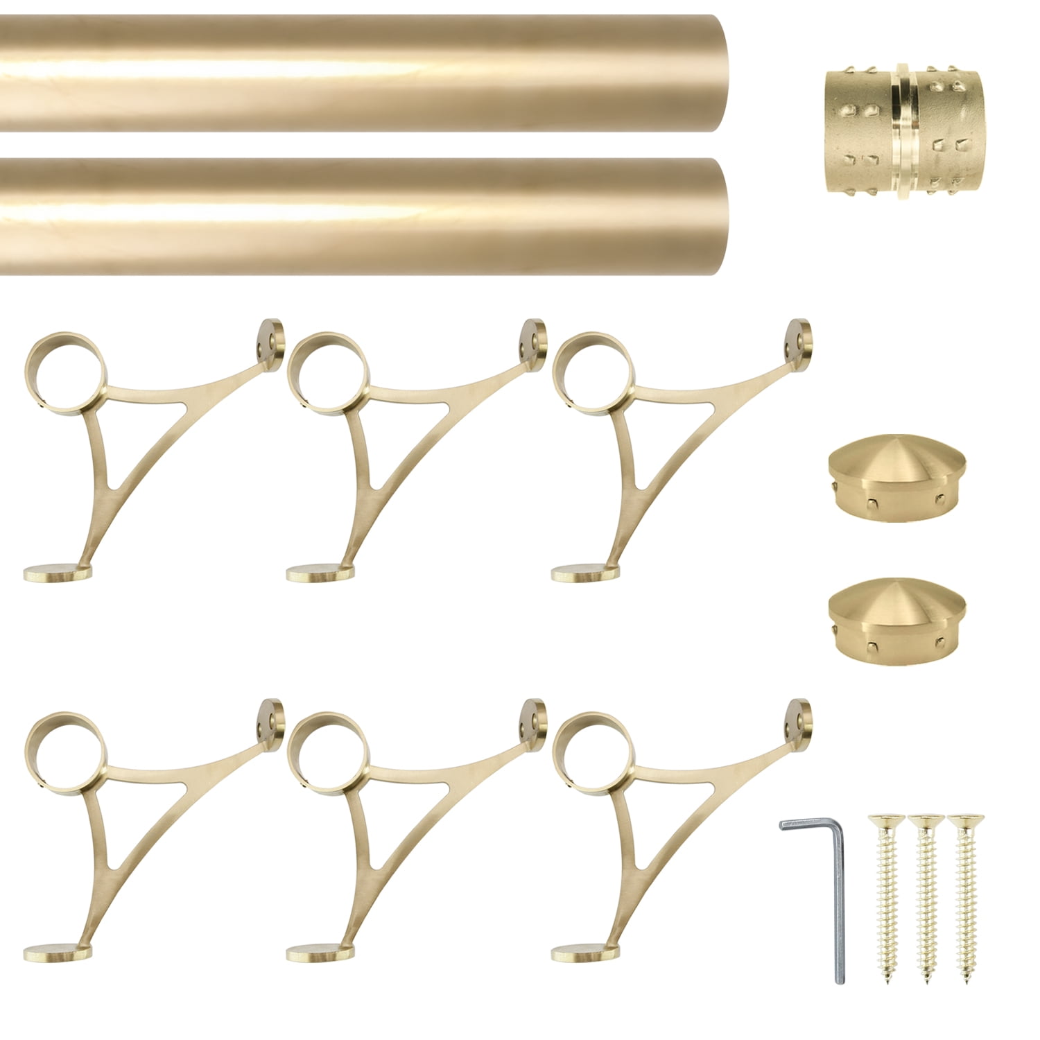 Combination Mount Foot Rail Kit, Satin Golden Finish Stainless Steel ...