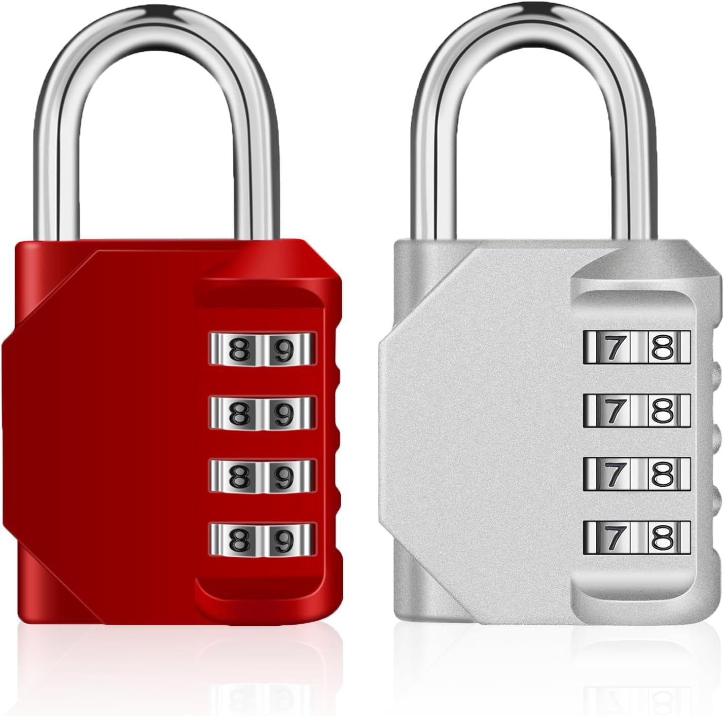 Combination Padlock 2 Pack, 4 Digit Lock for School Gym Locker, Outdoor ...
