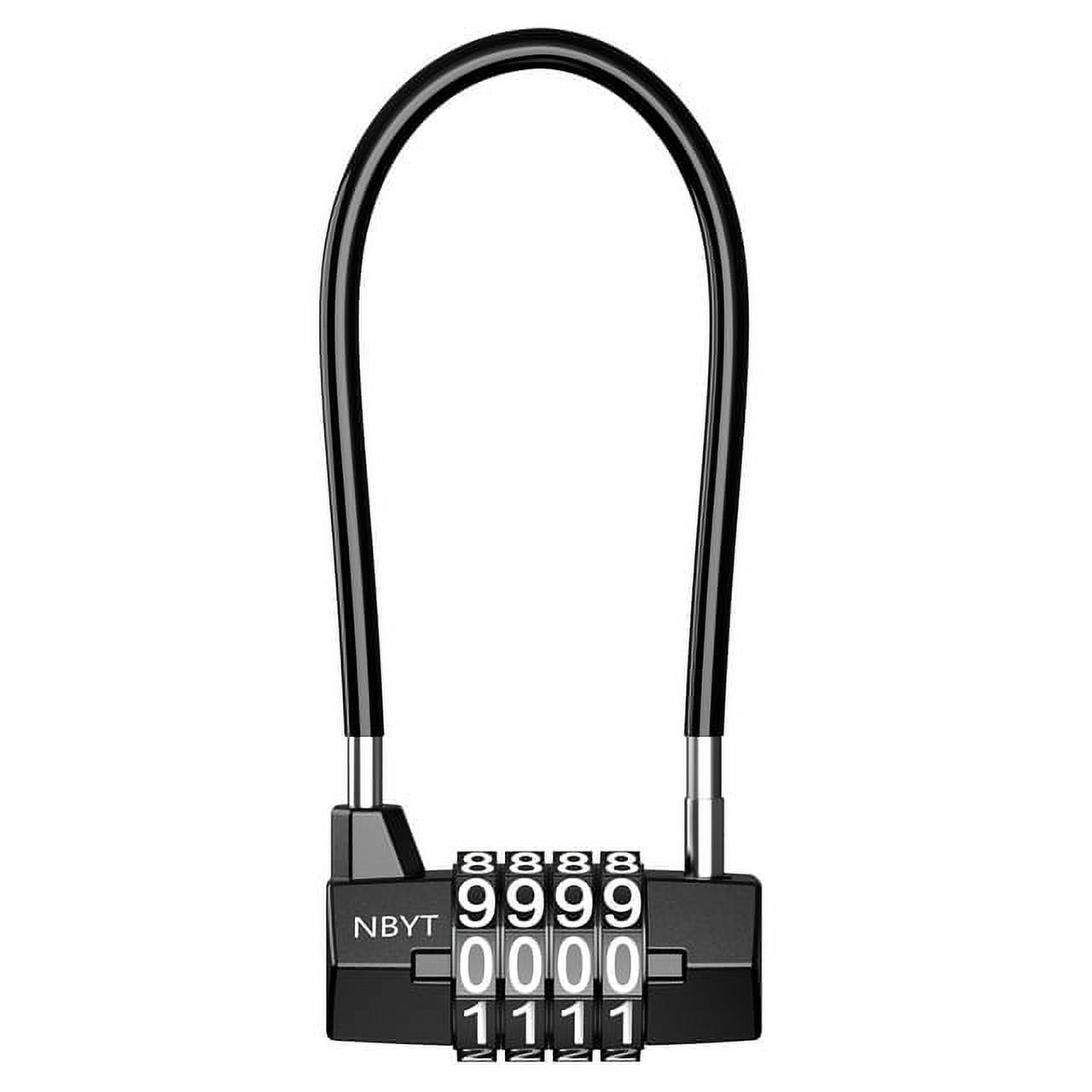 Resettable Steel Combination Padlock: Long Shackle for Luggage, Bike ...