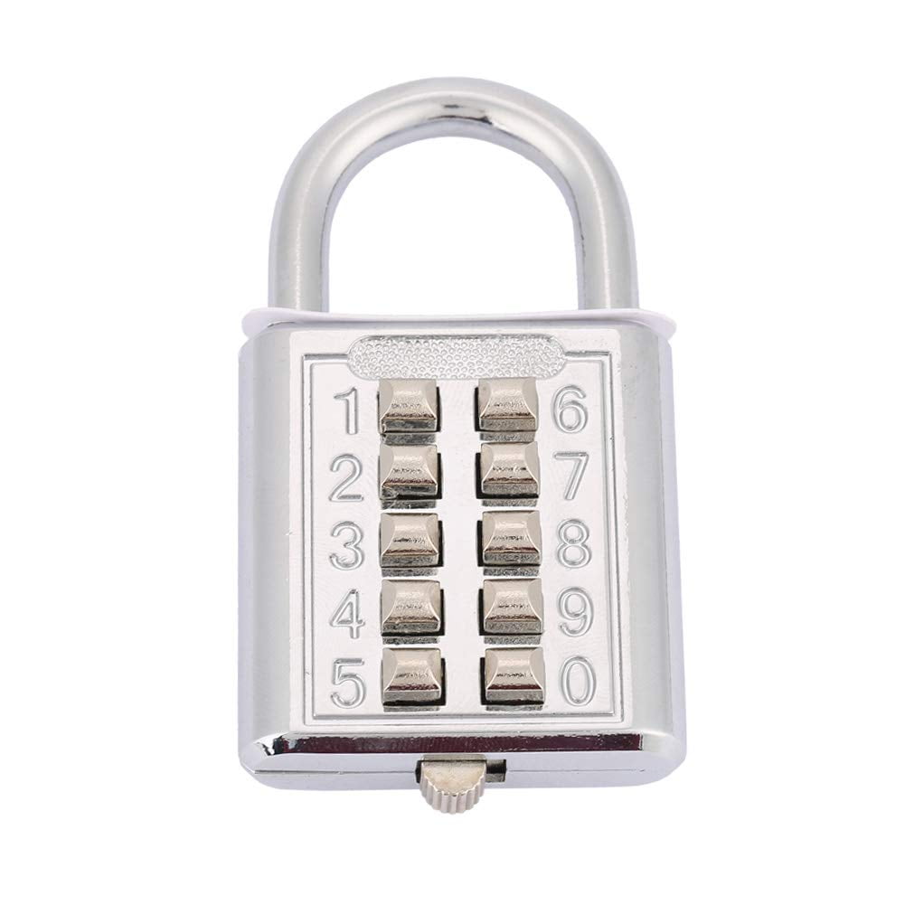 Combination Padlock, Polished Shackle 5 Digit Password Outdoor ...