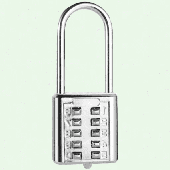 Combination Padlock, Resettable Locker Padlock, Large Size 5 Digit Push ...