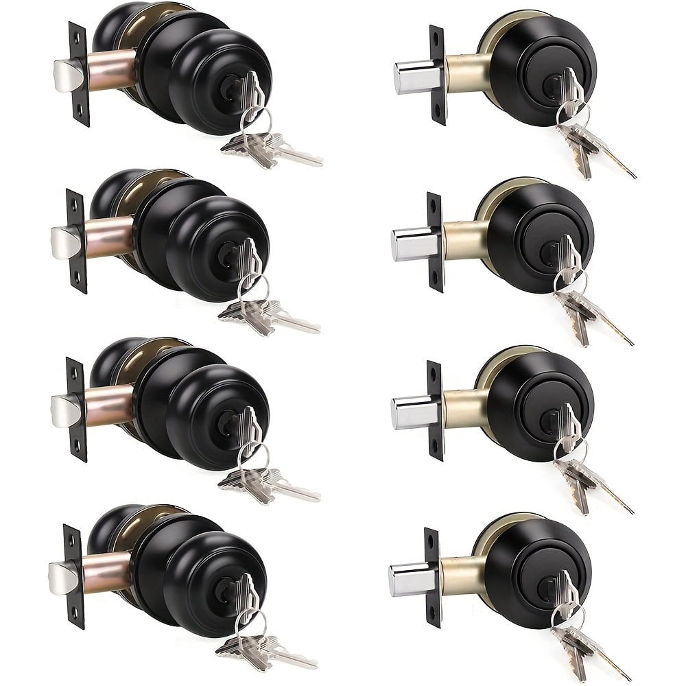 A Combination Set of Keyed Entry Door Knobs And a Single Cylinder ...