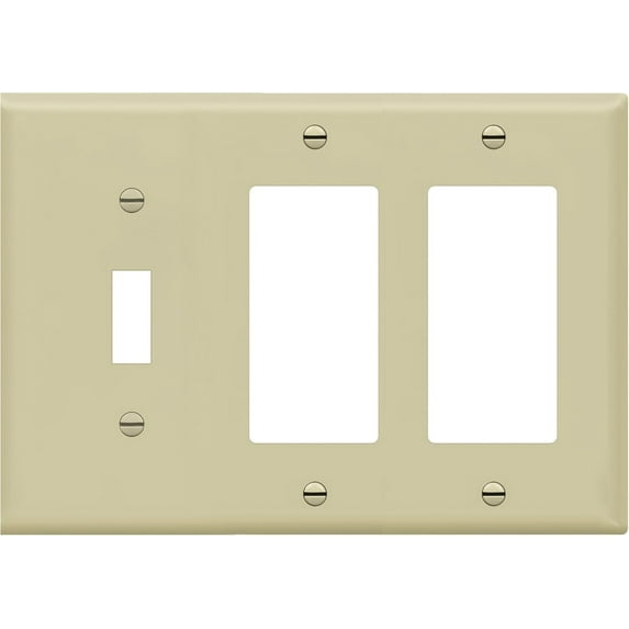 Combination Single Toggle/Double Decorator Rocker Outlet Wall Plate ...