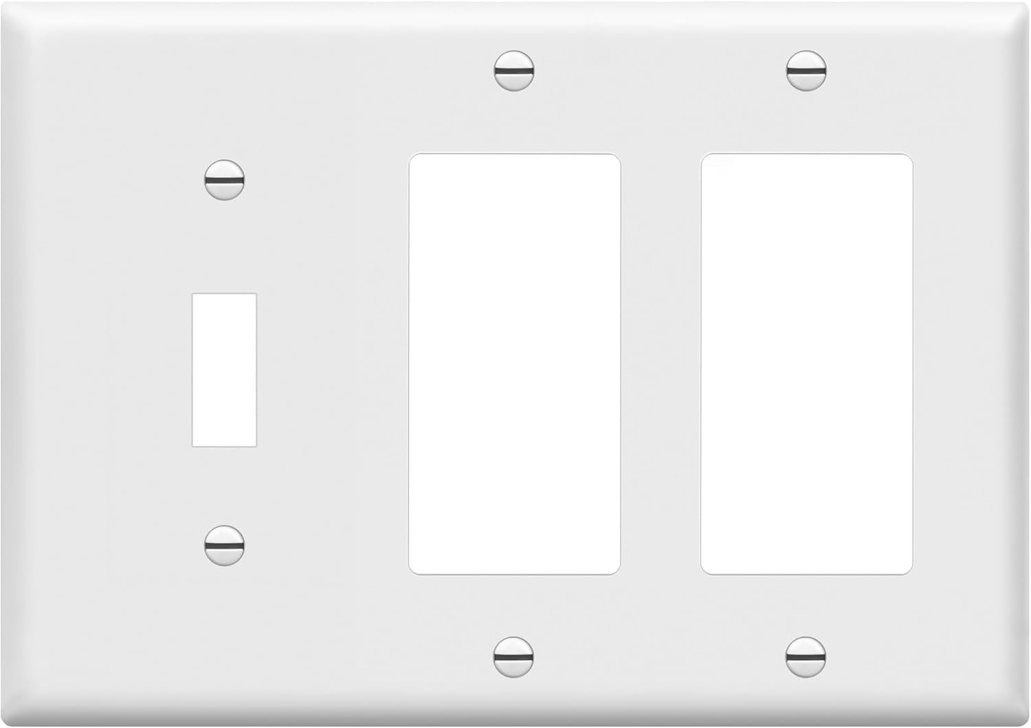 Combination Single Toggle/Double Decorator Rocker Outlet Wall Plate ...