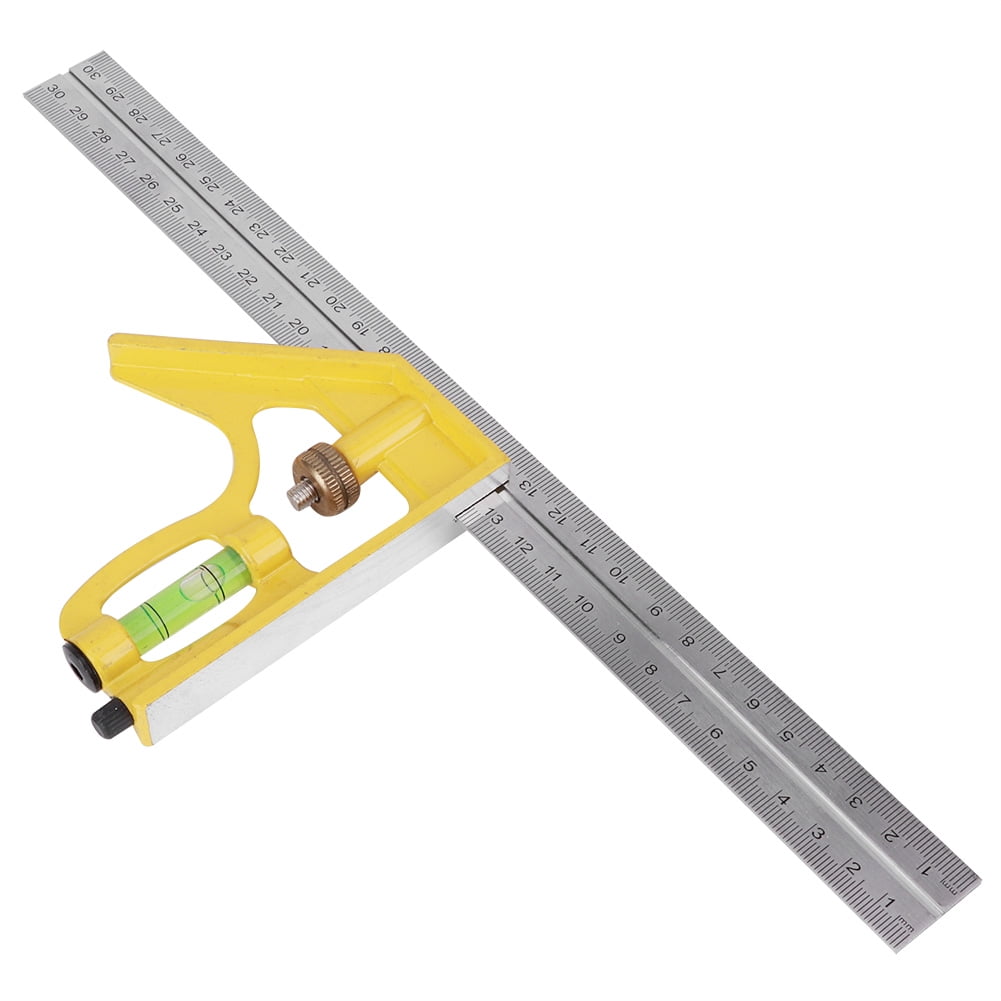 Combination Square Stainless Steel Adjustable Portable Ruler Wood ...