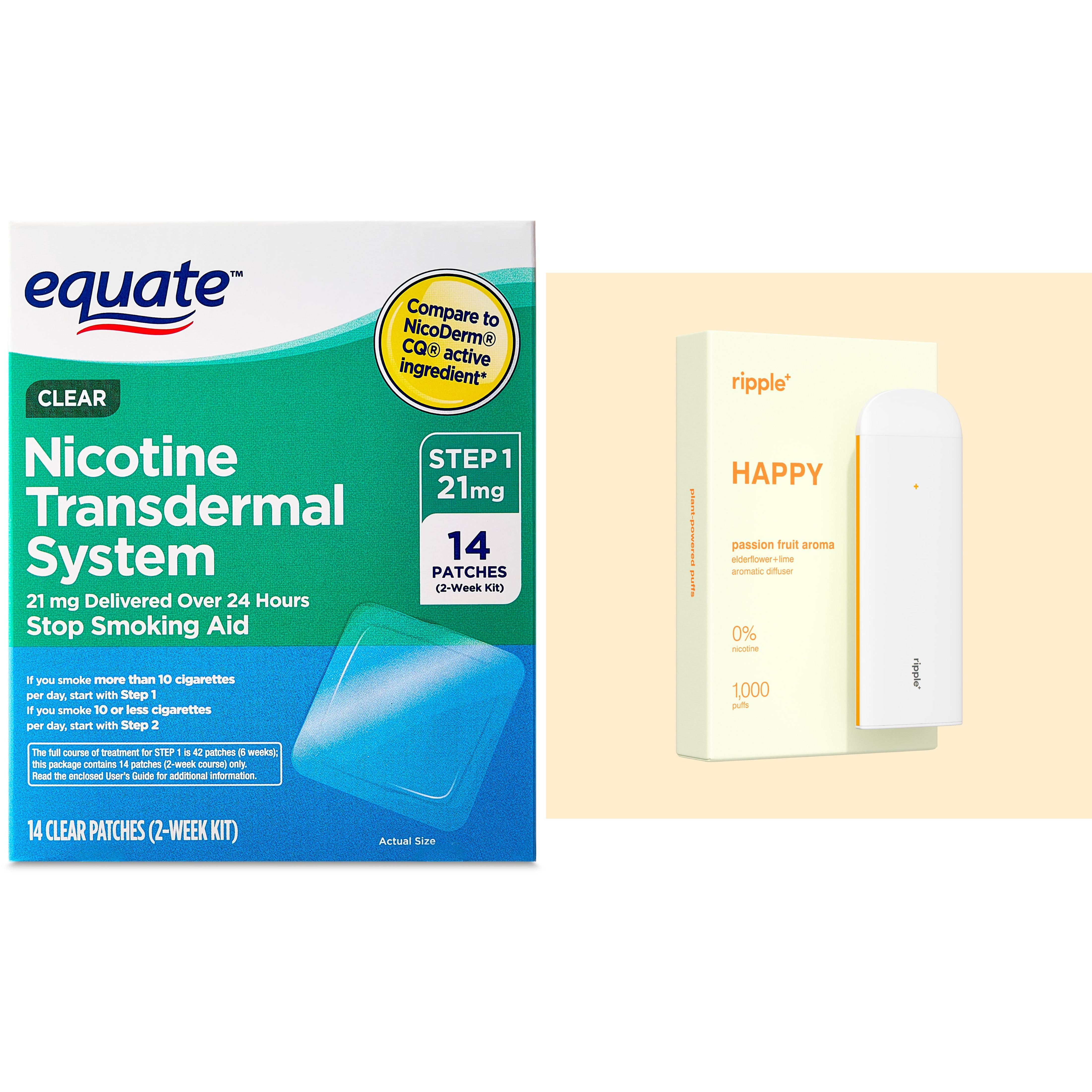 Combination Therapy for Quitting Smoking | Equate Nicotine Transdermal ...
