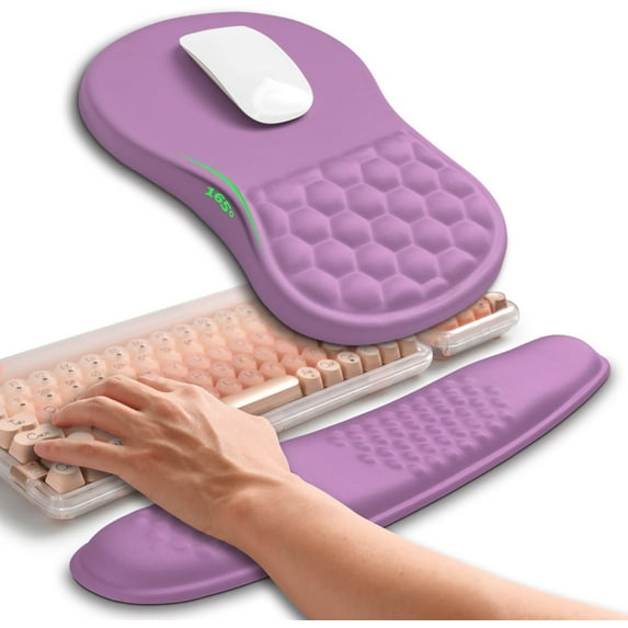 Combination, Wave Keyboard Wrist Rest and Ergonomic Curvature Mouse Pad ...