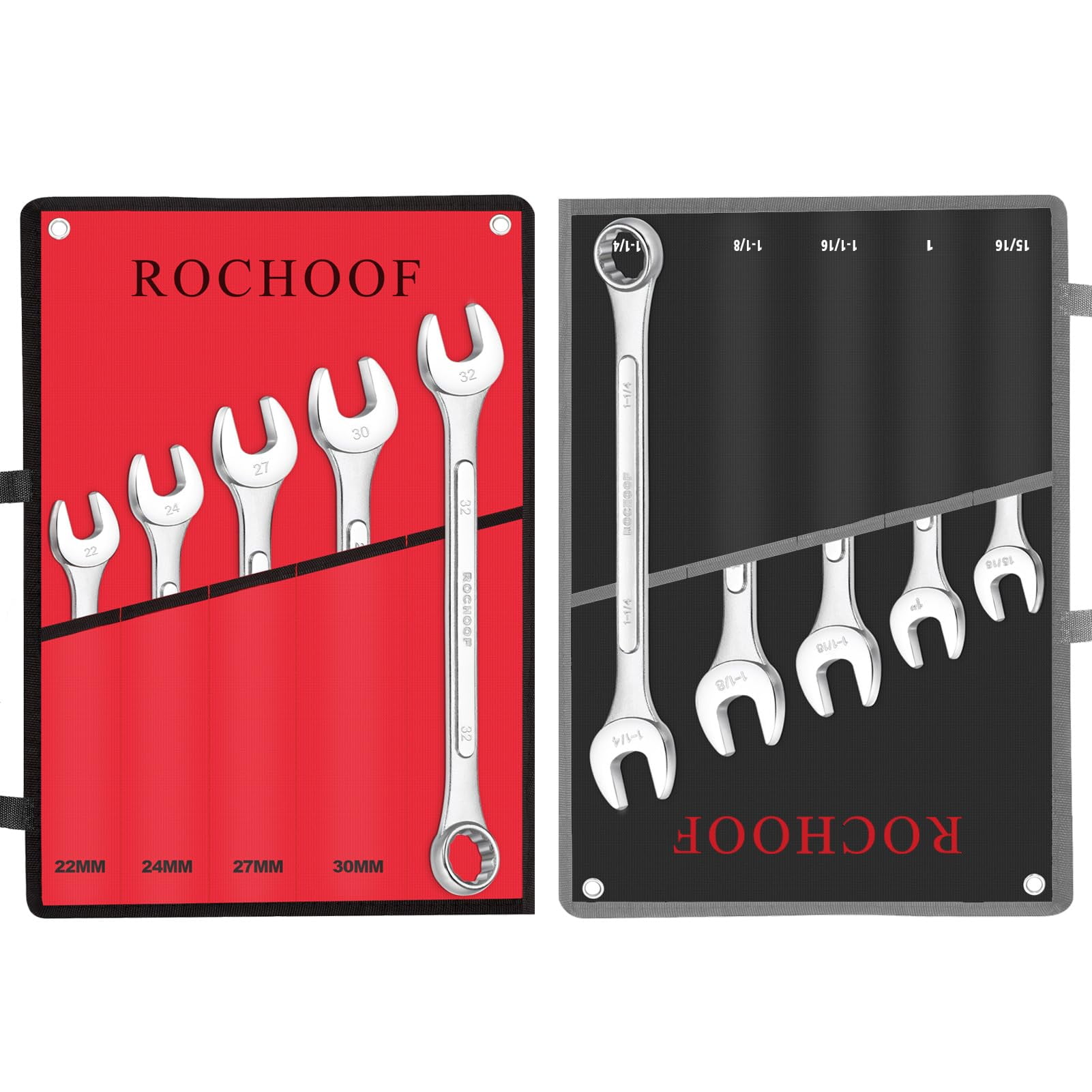 Combination Wrench Set,10-Piece SAE & Metric Wrench Set 12-Point Chrome ...