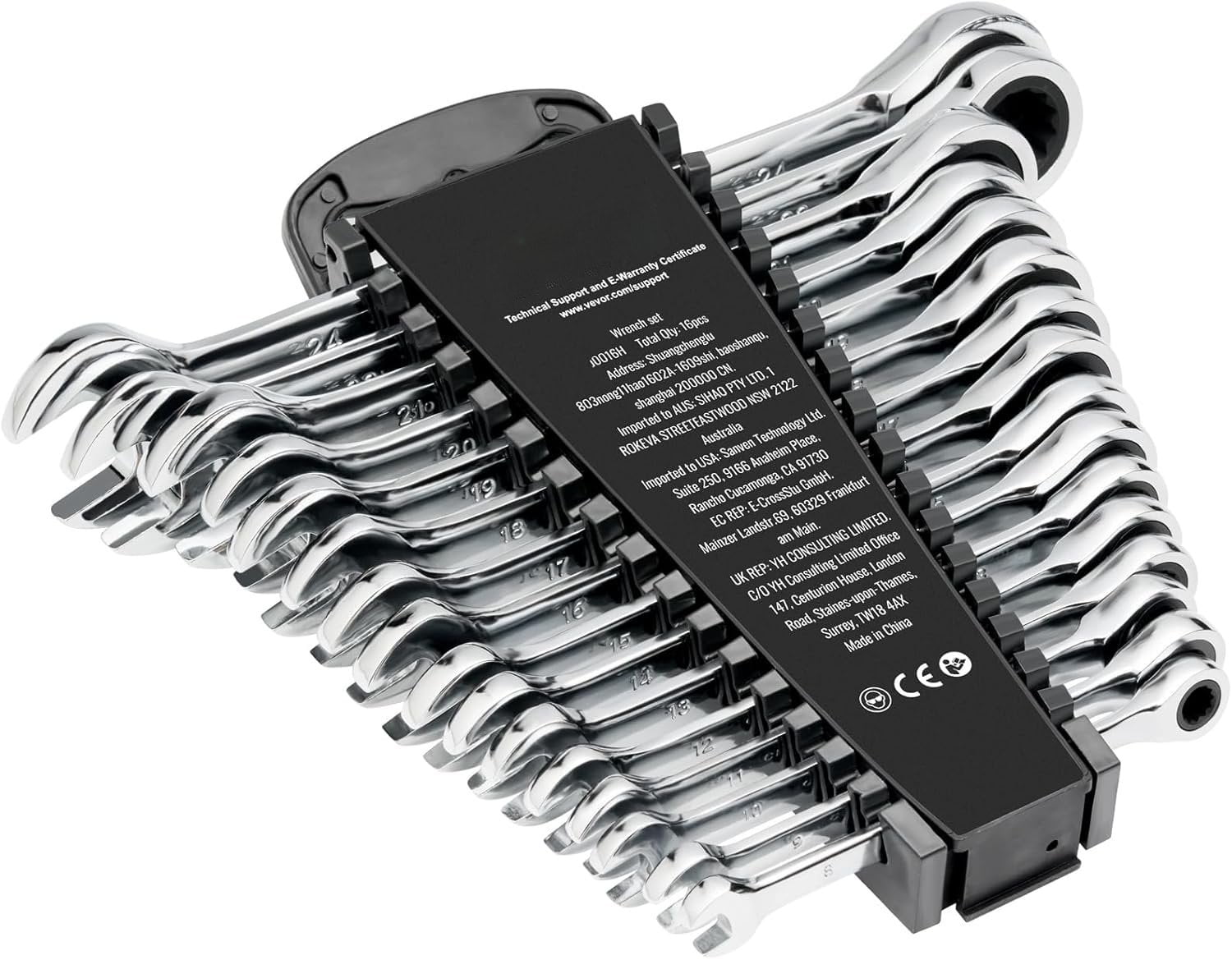 Combination Wrench Set, 16- Ratcheting Wrench Set with Organizer Rack ...