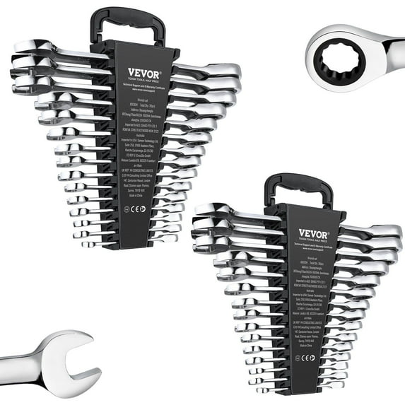 Combination Wrench Set, 30-Piece Ratcheting Wrench Set with Organizer ...