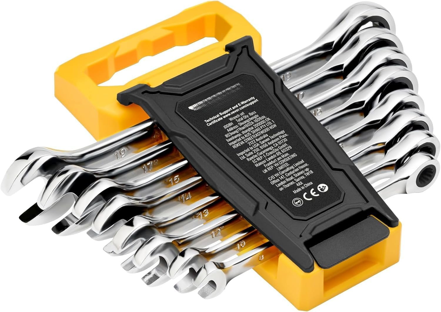 Combination Wrench Set, 8- Ratcheting Wrench Set with Organizer Rack ...