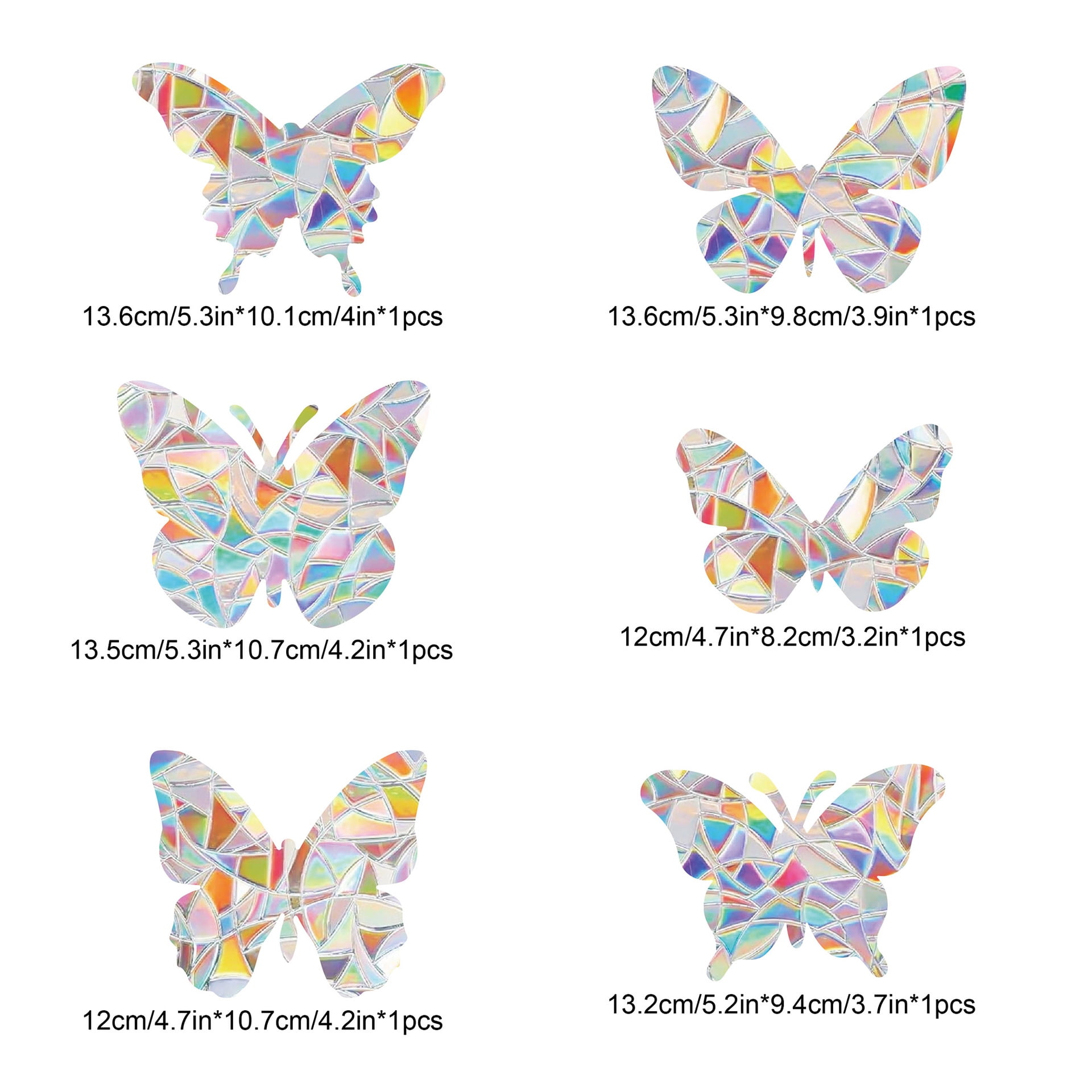 Combination colorful window stickers sun catcher round butterfly prism ...