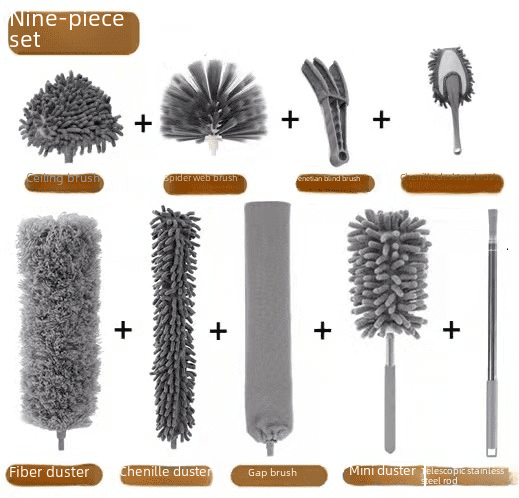 Combination dust sweeping fiber feather duster bendable electrostatic ...