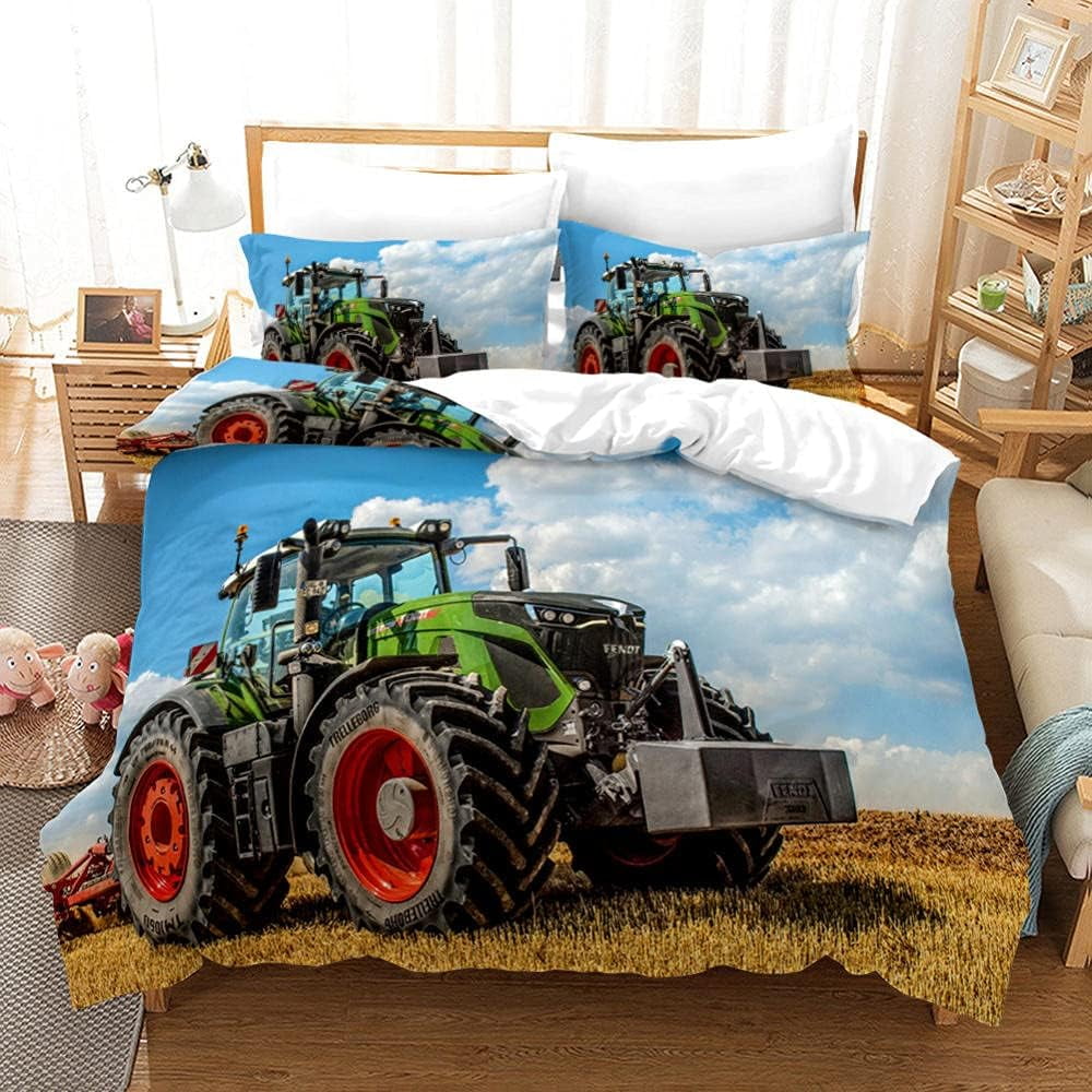 Combine Harvester Tractor Duvet Cover Set,Bedding Set for Kids and ...
