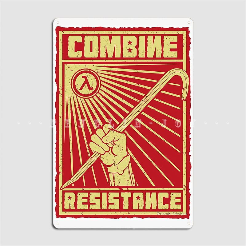 Combine Resistance Metal Sign Plaques Vintage Kitchen Cinema Garage ...
