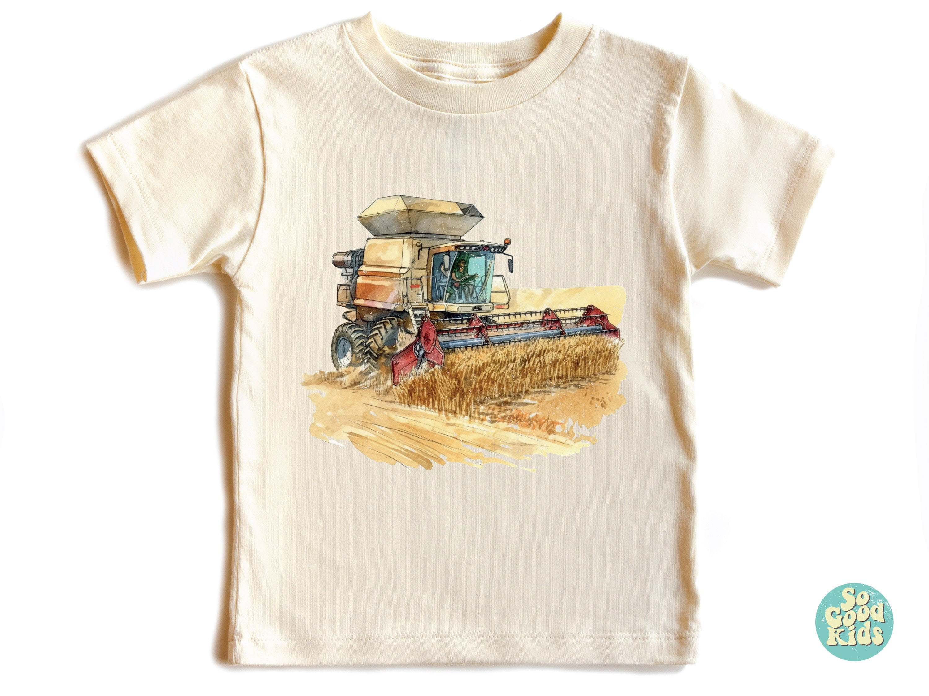 Combine Tractor Shirt, Birthday Kids Toddler Shirt, Tractor Kids Shirt ...