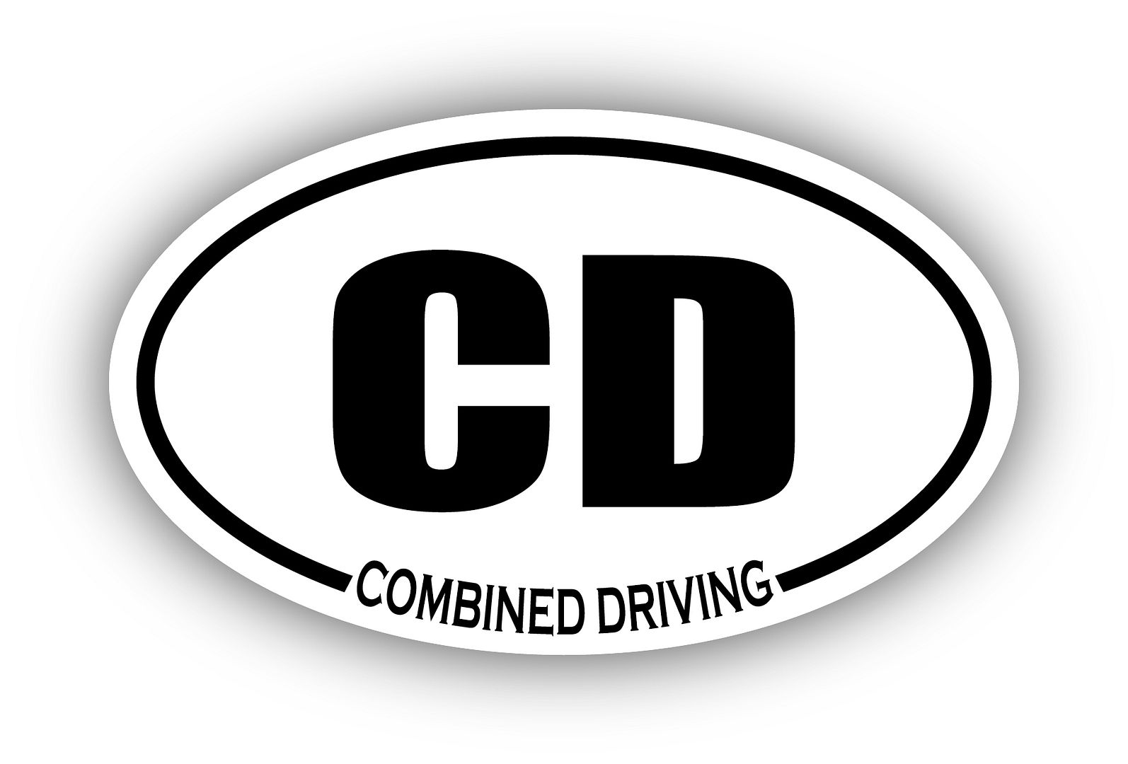 Combined Driving CD Oval Bumper Sticker 3M Vinyl Decal 3 in x 5 in ...