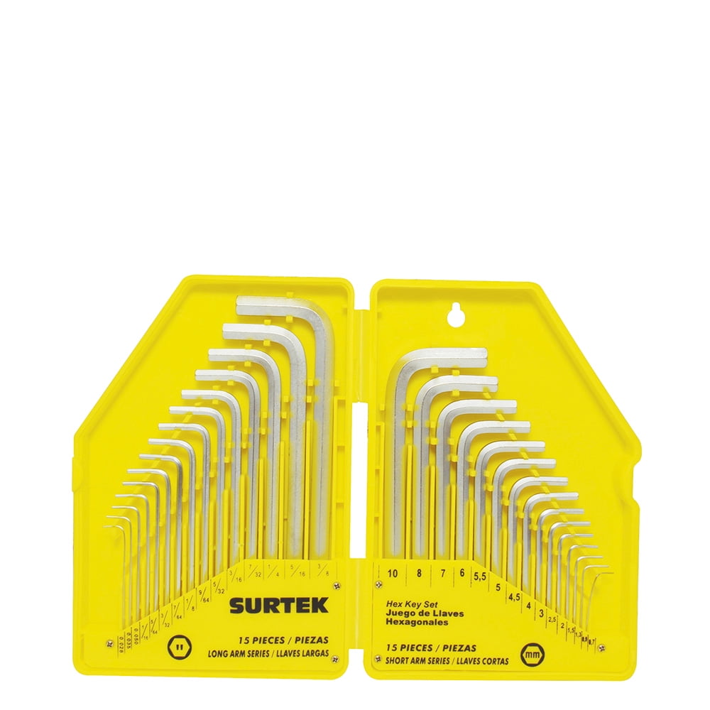 Combined Hex Key Allen Wrench Set, 30 L-Shaped Pieces In Casing Surtek ...