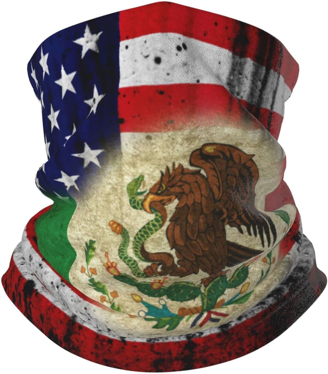 Combined Mexican Mexico Flag and USA Flag Balaclava Warmer Neck Gaiter ...