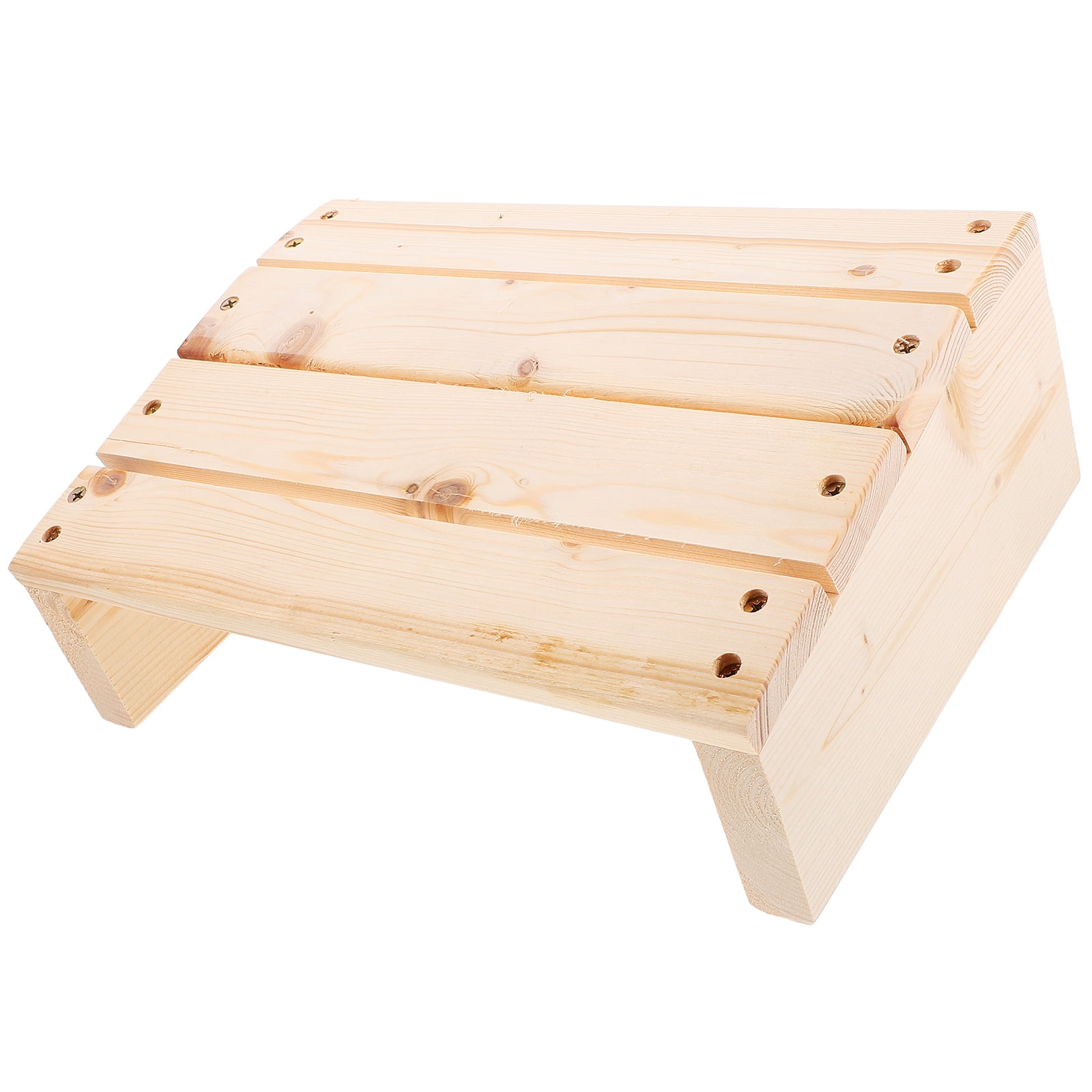 Beige Angled Foot Rest Stool for Home Use Timber Construction ...