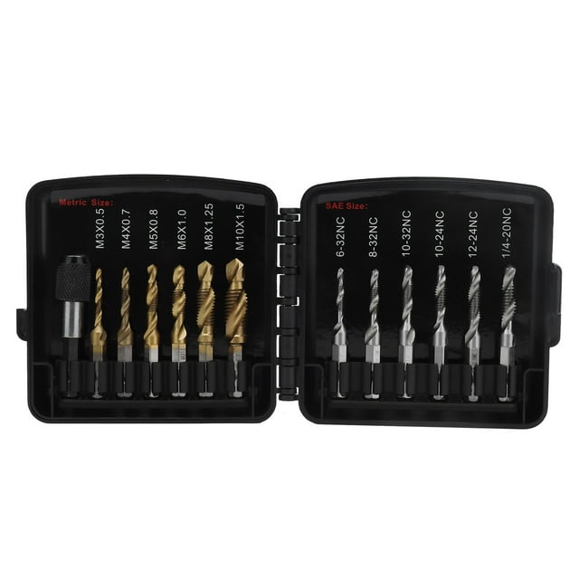 Combined Tap Drill Bit Set HSS Metric Ti Plated US System Pure Fast ... Combined Tap Drill Bit Set HSS Metric Ti Plated US System Pure Fast ...