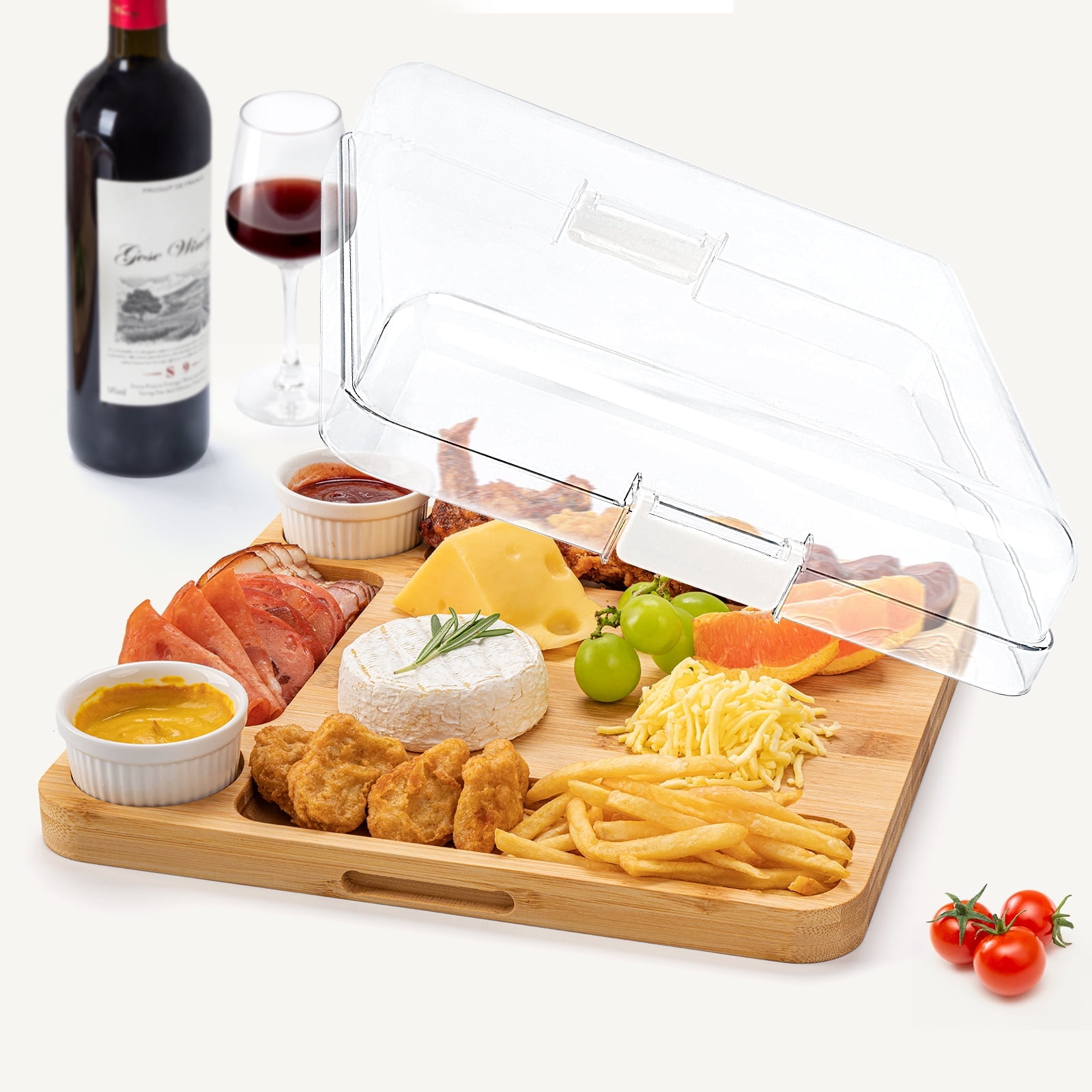 Combler Charcuterie Boards, Bamboo Charcuterie Board with Lid, Cheese ...