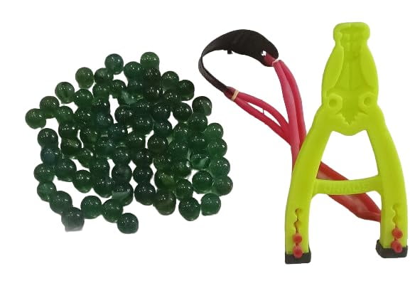 Combo (1 Slingshot (Gulel) + 20 Kanche (Goli Marbel) Toy For Kids ...