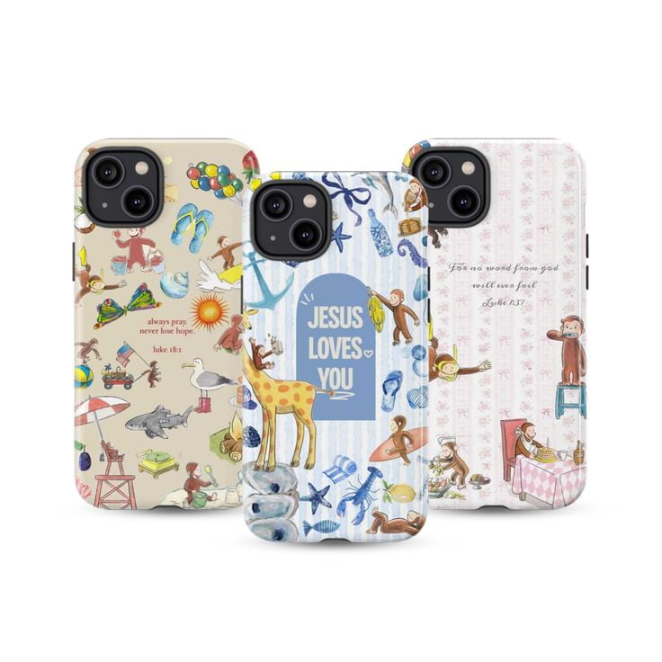 Combo 3 Faith Inspired Curious Monkey Phone Case Combo, Bible Verse ...