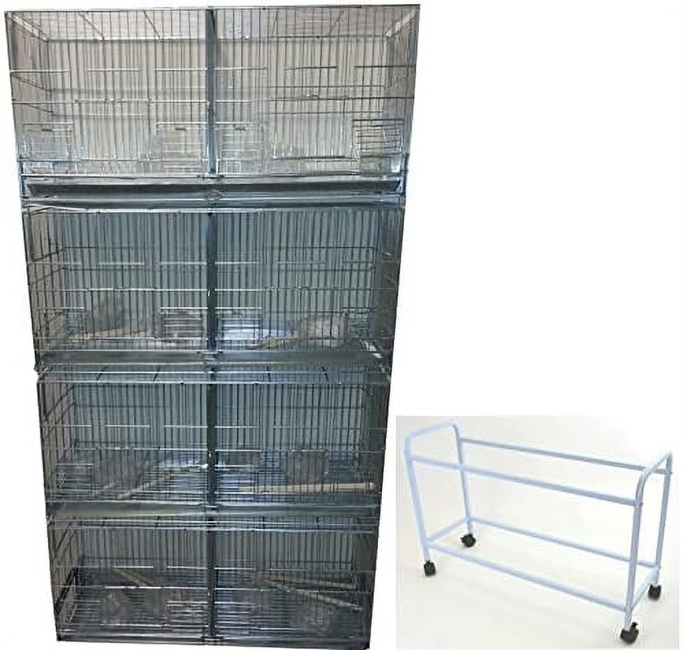 Combo: 4 of No Rust Galvanized Stack and Lock Double Breeder Cage Bird ...