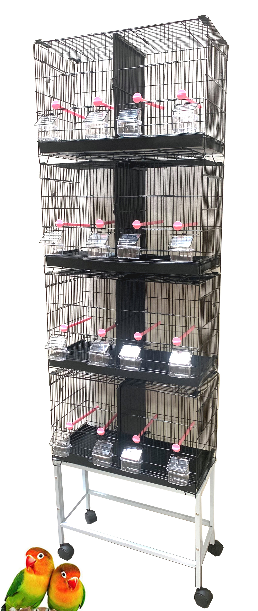 Combo-4 of Stack & Lock Double Breeding Breeder Flight Bird Quail Cages ...