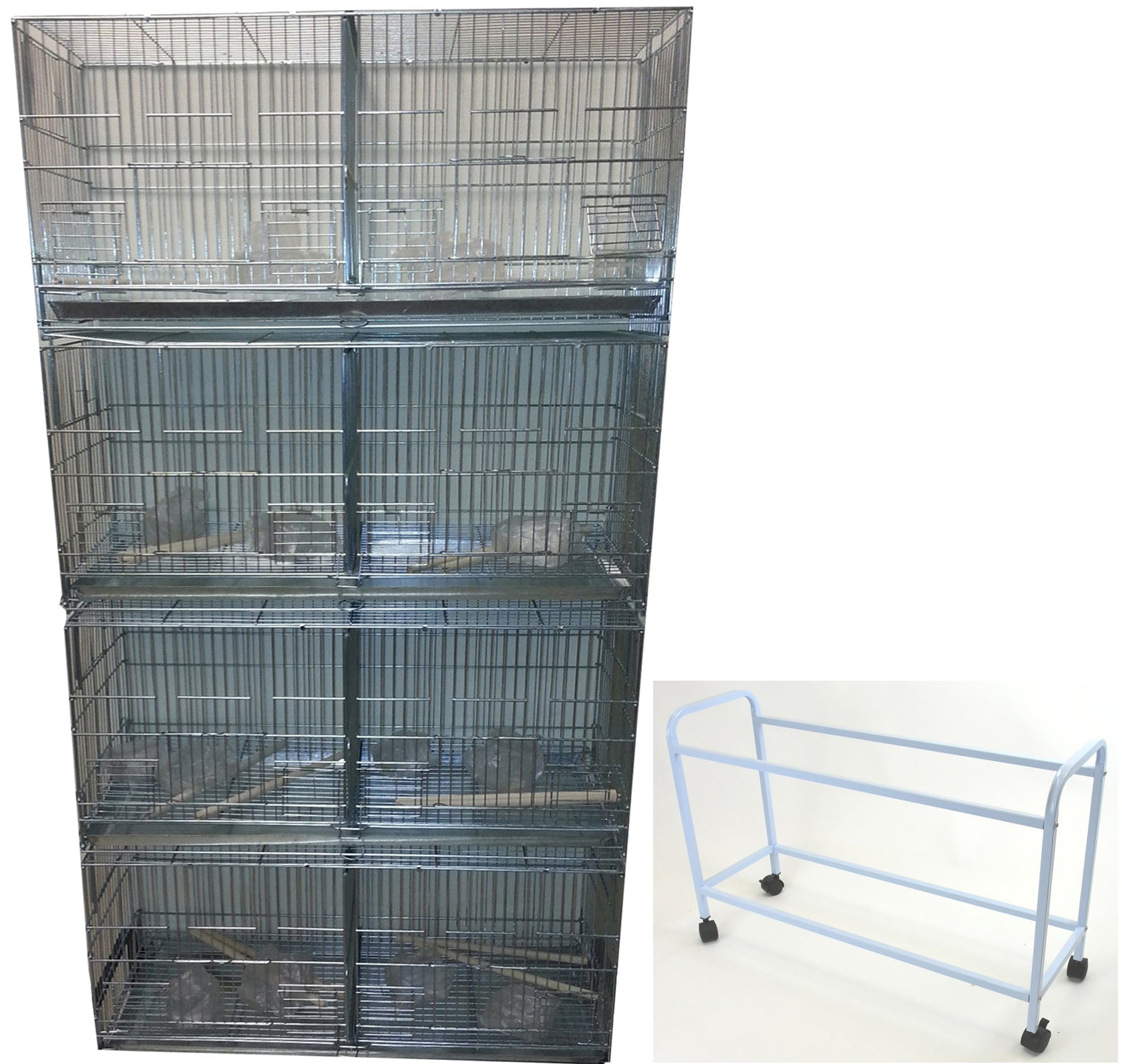 Walmart Combo-4 Galvanized Zinc Plated Stack & Lock Double Breeder Bird ...