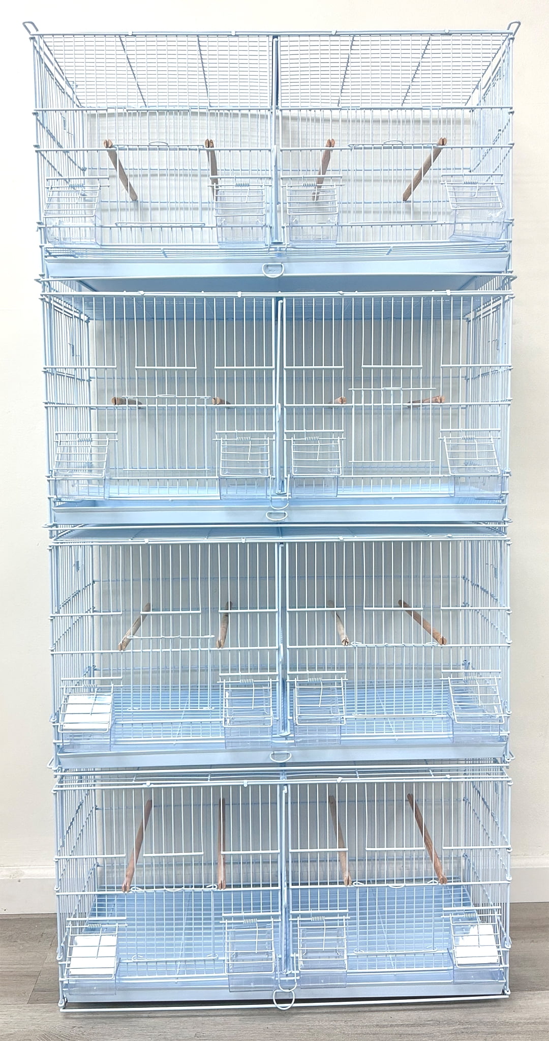 Combo-4 of White Stack & Lock Double Breeding Breeder Flight Bird Cage ...