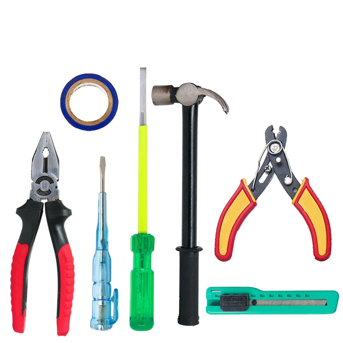 Combo Of 7 In One Tool Kit - 8 Inch Plier | 175mm Screwdriver, 115mm ...