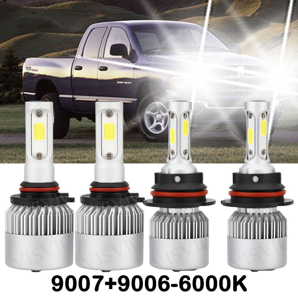Combo 9007 + 9006 LED Headlight Fog Bulbs For Dodge Ram 1500 2500 3500 2002-2005 - Walmart.com