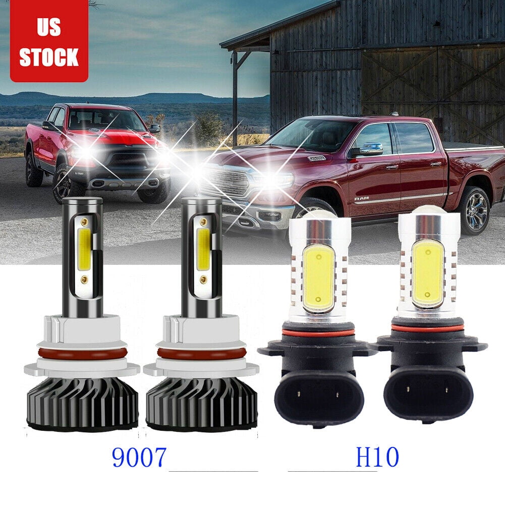 Combo 9007 LED Headlight Lo/Hi Beam Bulb +fog light for Ford F150 1997 ...
