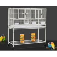 "76"" XL Stackable Wrought Iron Bird Cage, Double Stacker Flight Parrot ...